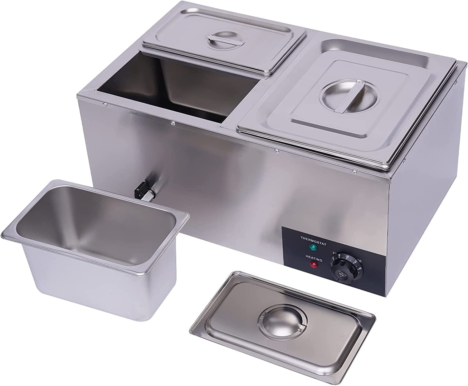 Commercial Electric Food Warmer, Steam Table Stainless Steel Bain Marie ...