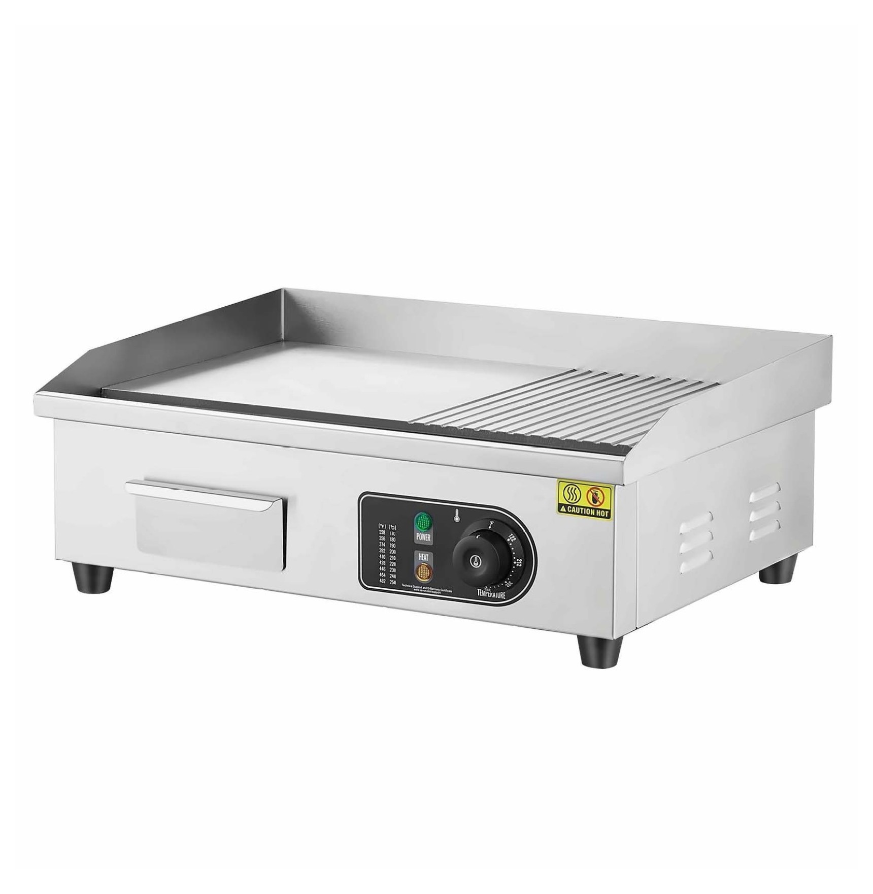 Commercial Electric Griddle 1600W, Countertop Flat Top Grill, 122-572°F ...