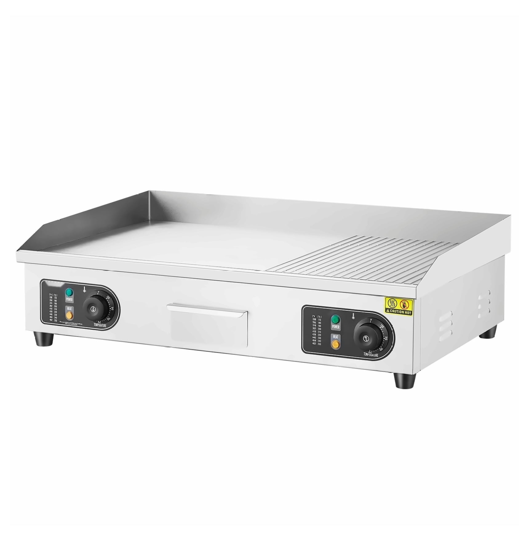 Commercial Electric Griddle - 2800W Countertop Grill, 122-572°F ...