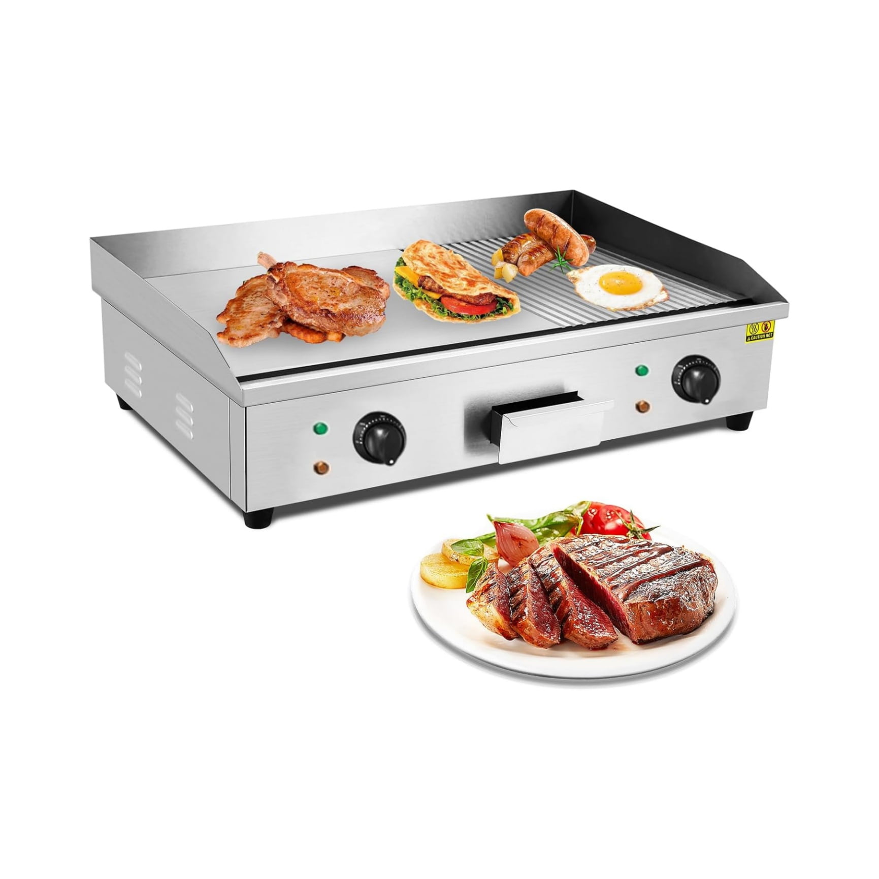Commercial Electric Griddle 29", 4400W Stainless Steel Non-Stick ...