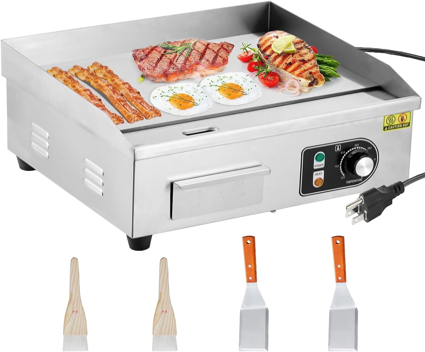 18'' Commercial Electric Grill, 1500W Electric Countertop Grill, Non ...