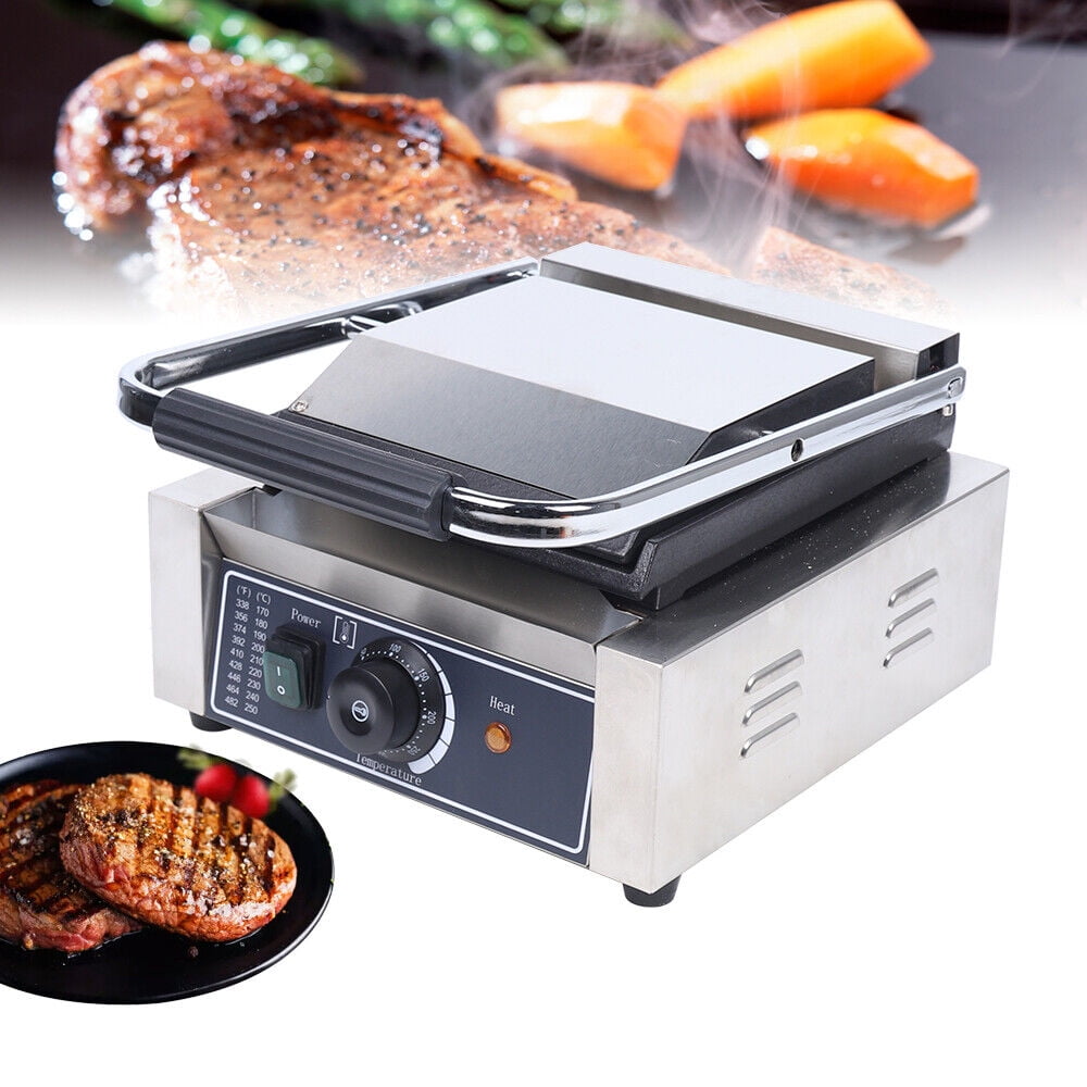 Commercial Electric Panini Press Grill Griddle Plate , Flat Sandwich ...