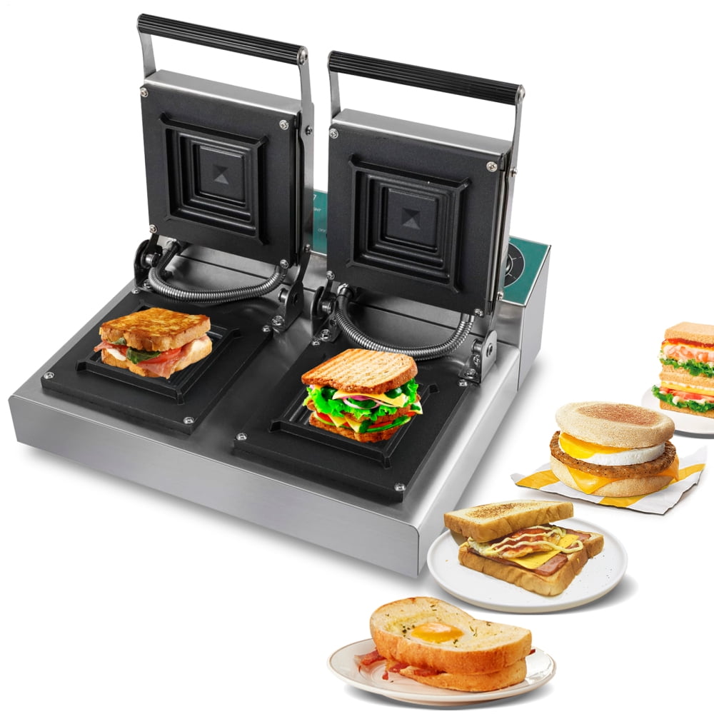 Commercial Electric Sandwich Press, 2000W Heavy-Duty Grill with Cool ...
