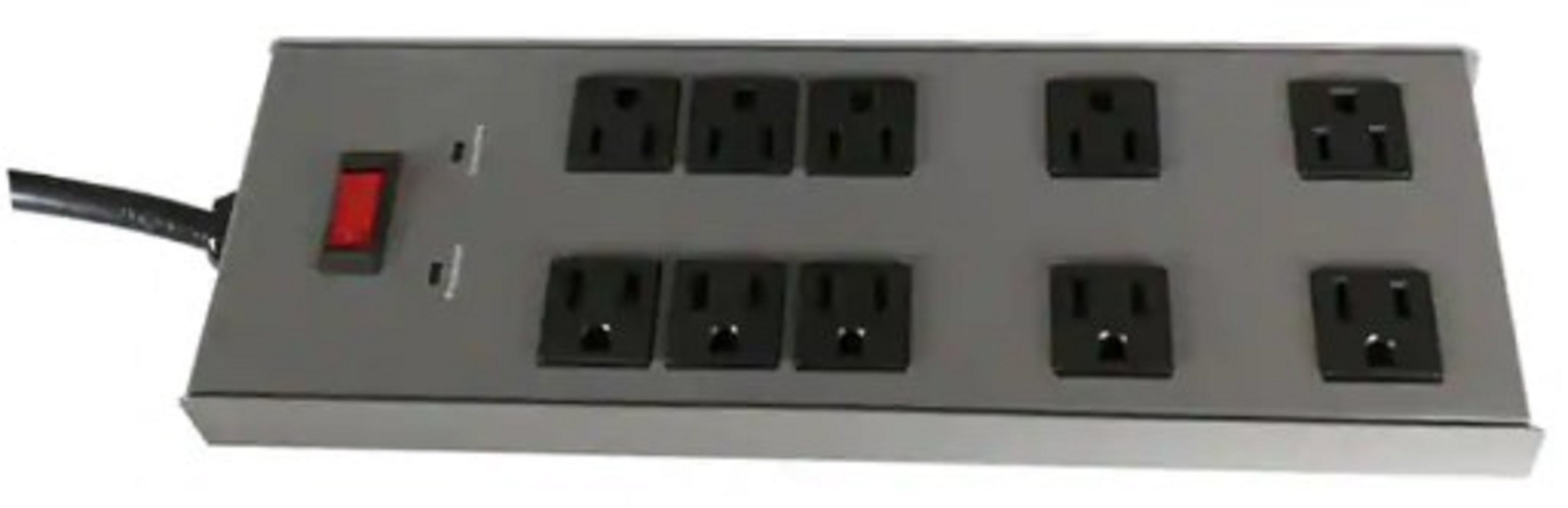 Commercial Electric All Metal 10-Outlet Surge Protector for Workshop ...