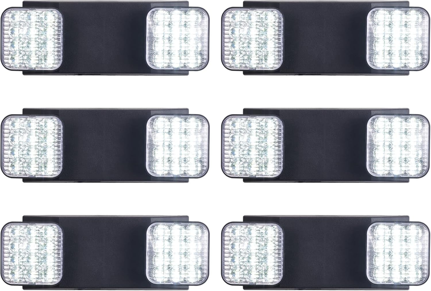 Commercial Emergency Lighting Fixtures with Battery Backup, Black ...