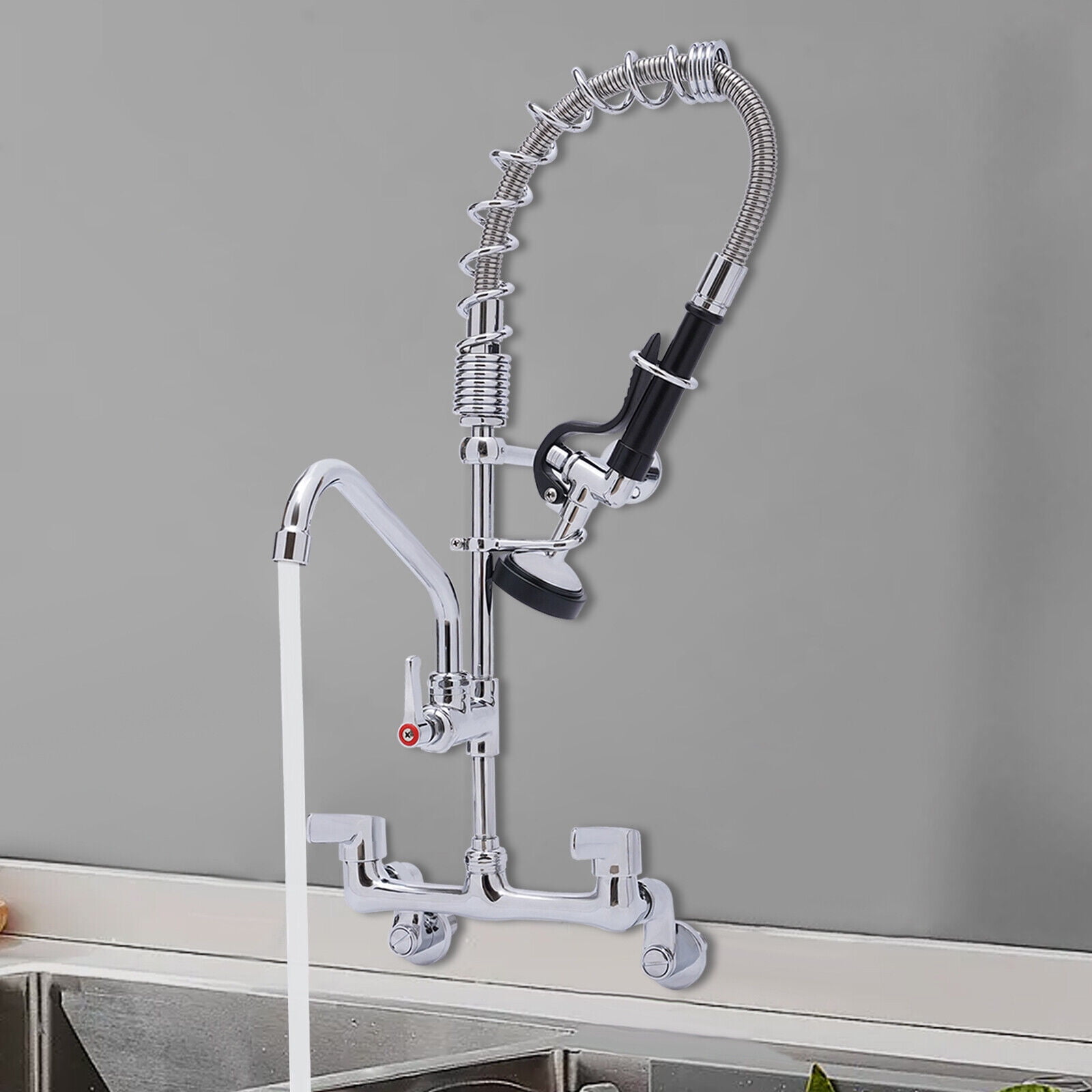 Commercial Faucet Wall Mount Kitchen Sink Adjustable for Industrial ...