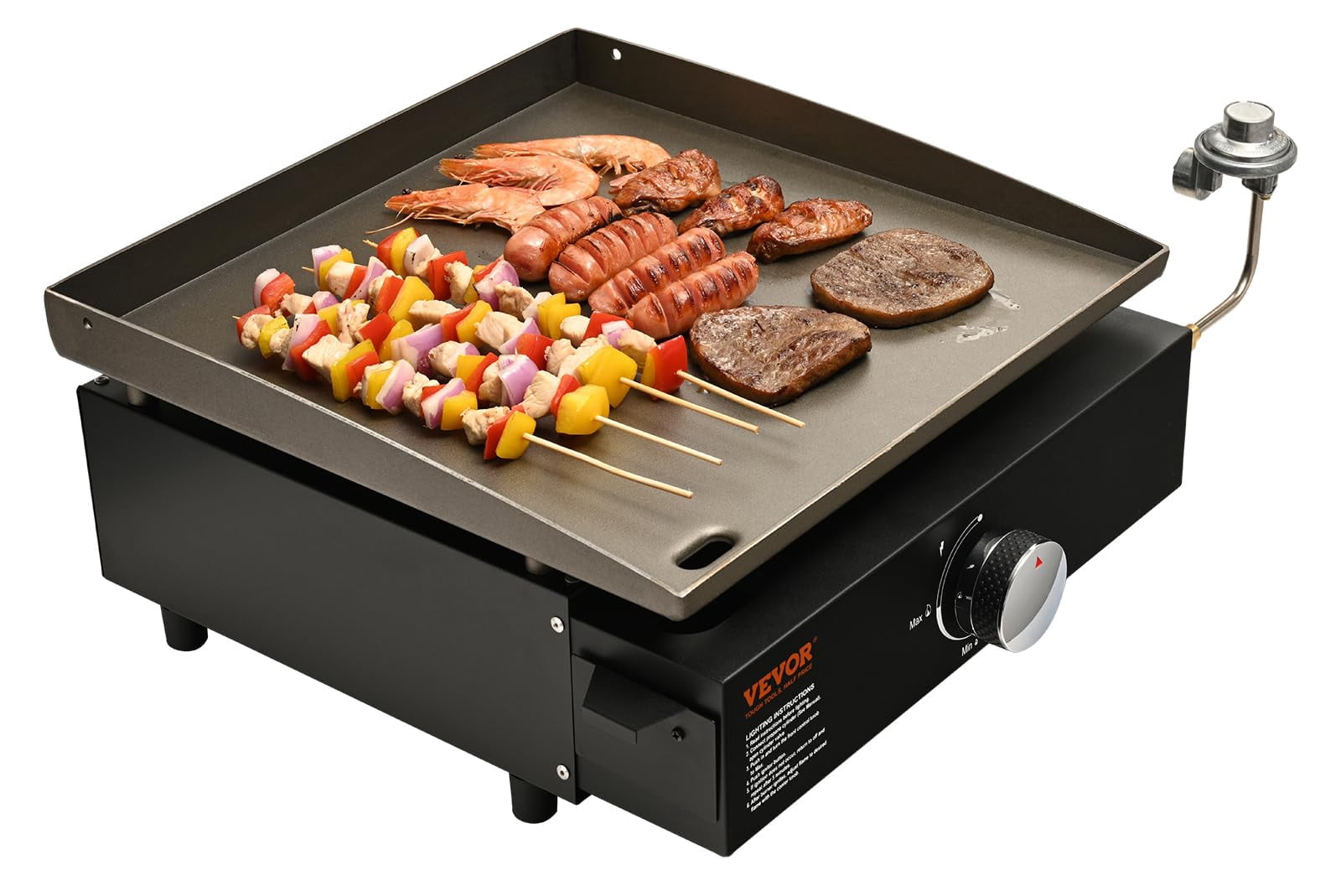 Commercial Flat Top Griddle 16.9 Inch, Natural Gas Grill with Steel ...