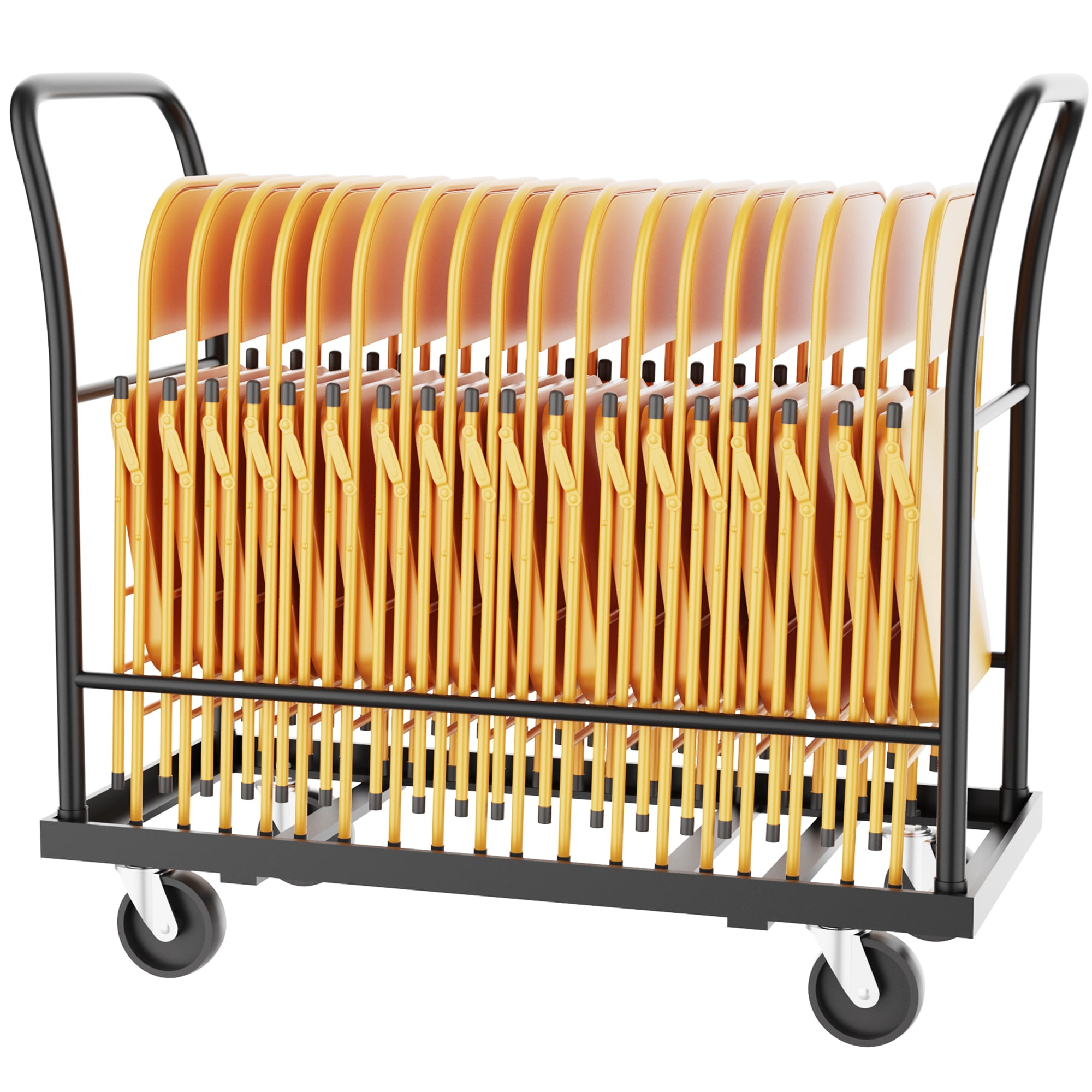Commercial Folding Chair Cart - L-Shape Design Holds 25 Chairs, 300lb ...