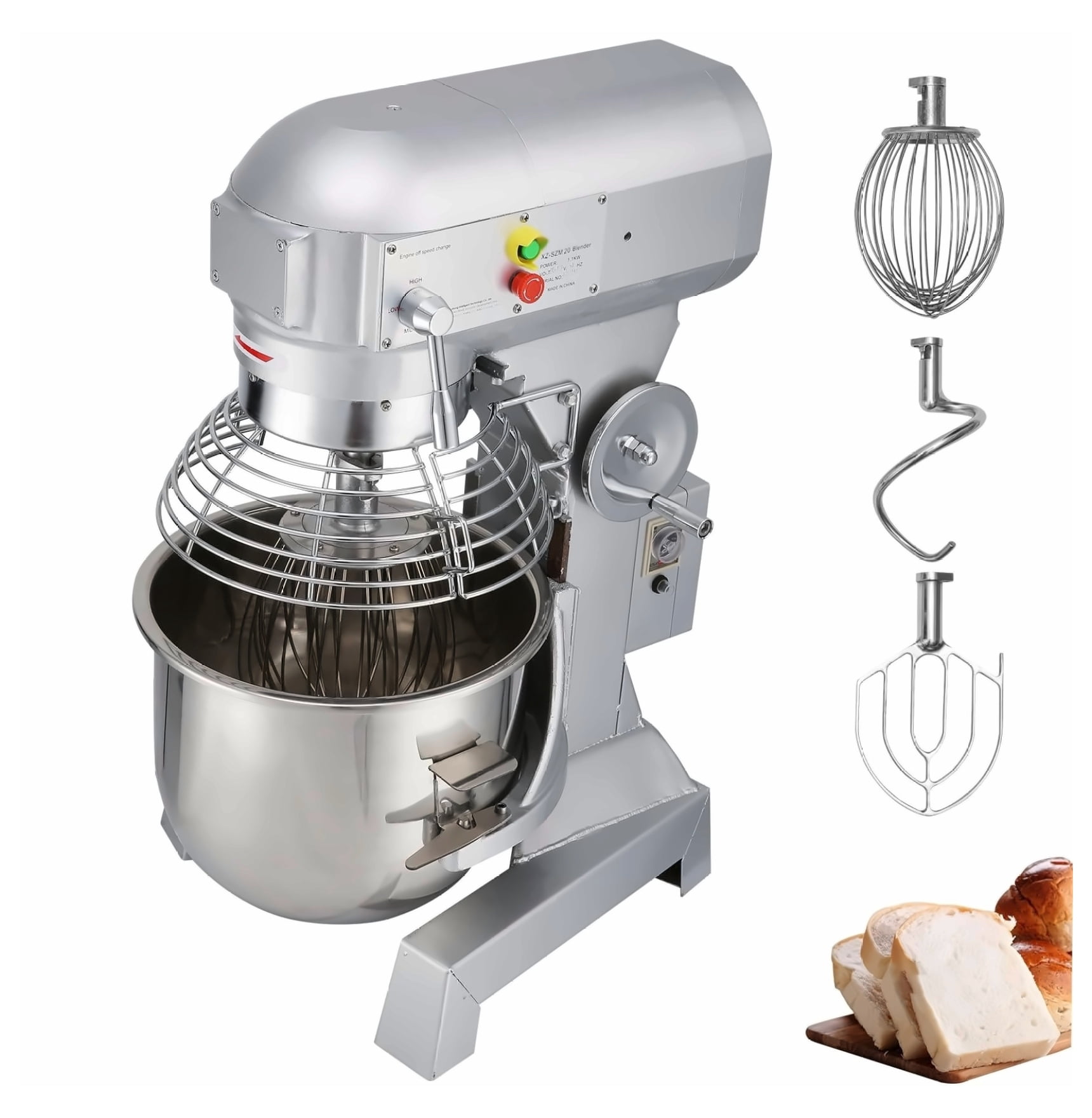 Commercial Food Mixer 15Qt 600W 3 Speed Adjustable Heavy Duty 110V ...