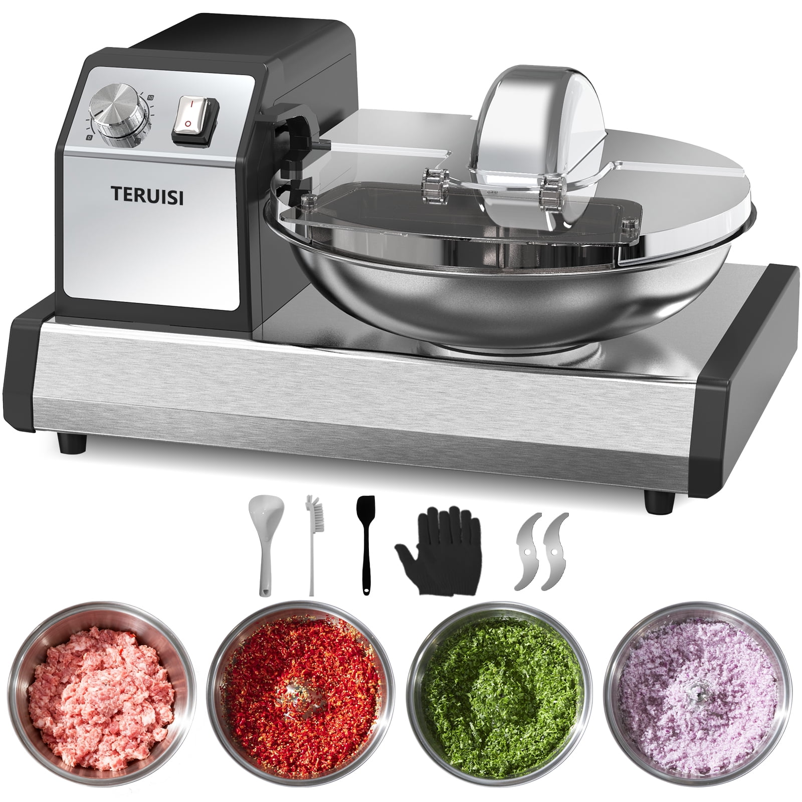 TERUISI Commercial 250W Heavy Duty Electric Food Processor with 1500RPM ...
