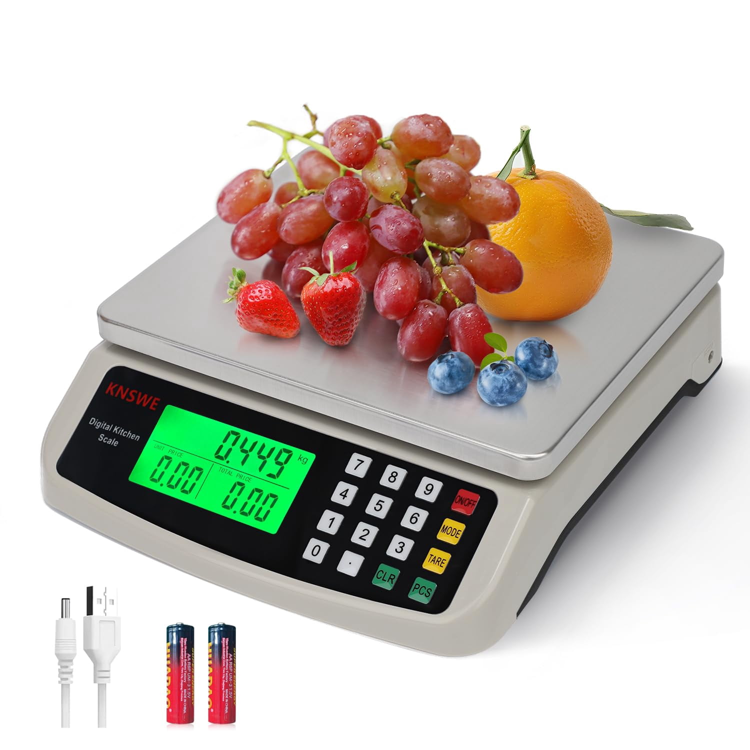 Commercial Food Scale 40KG Large Digital Kitchen Scale Baking Cooking ...