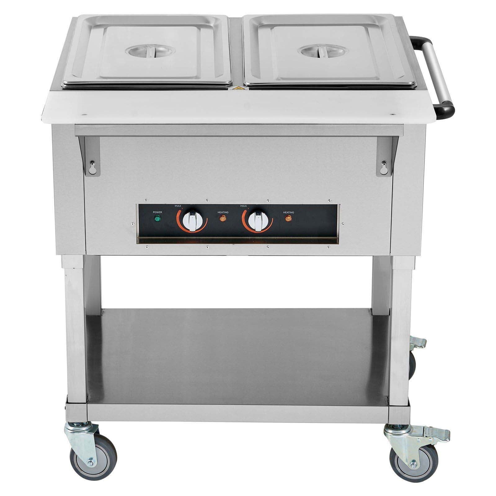 Commercial Food Warmer 2-Pan, 2x20.6QT Electric Steam Table, 1000W ...