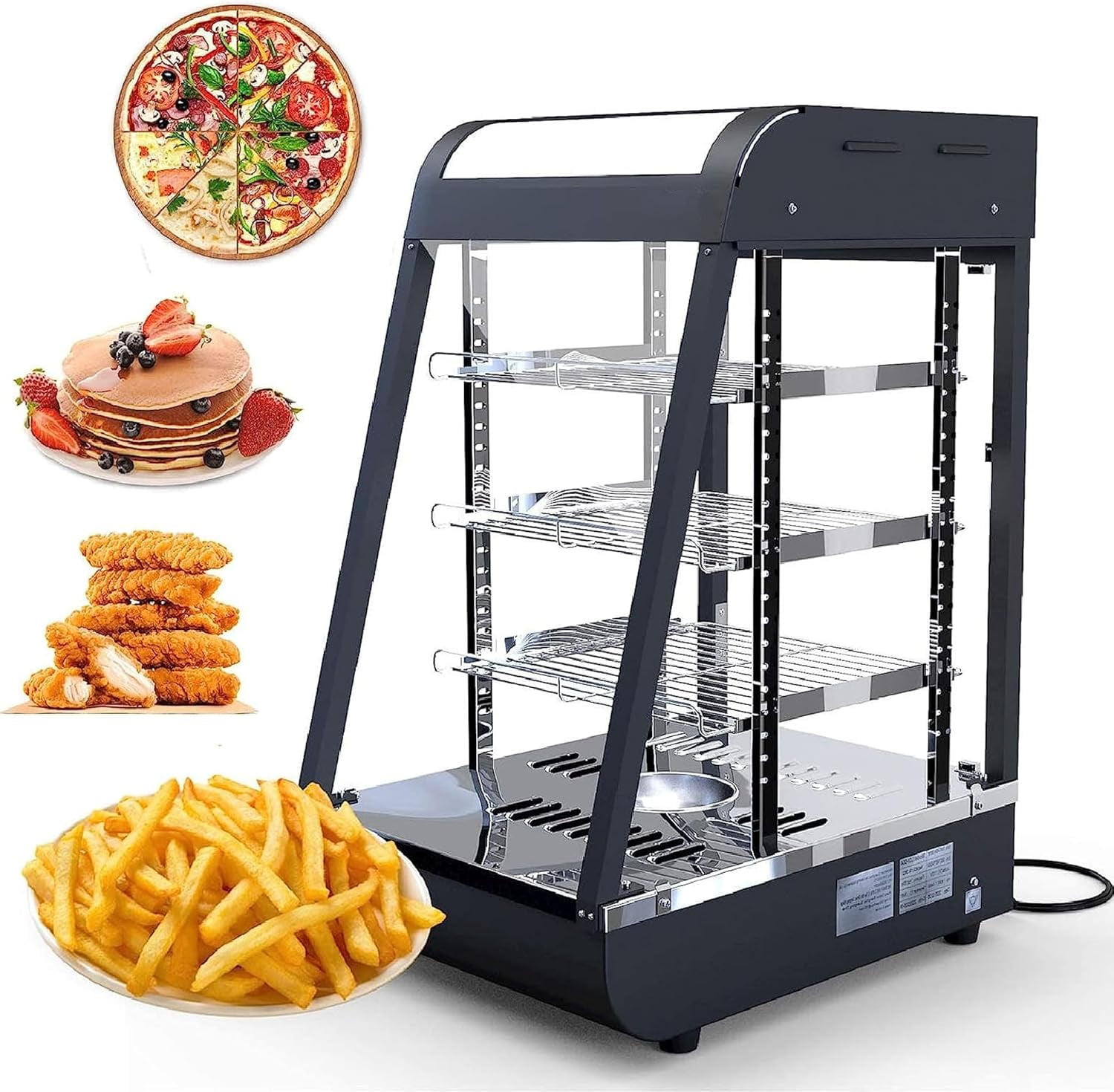 Commercial Food Warmer, 3 Tier Countertop Pizza Warmers Display Pastry ...