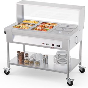 INTBUYING 5-Pan Buffet Food Warmer Electric Steam Table 72" Stainless ...