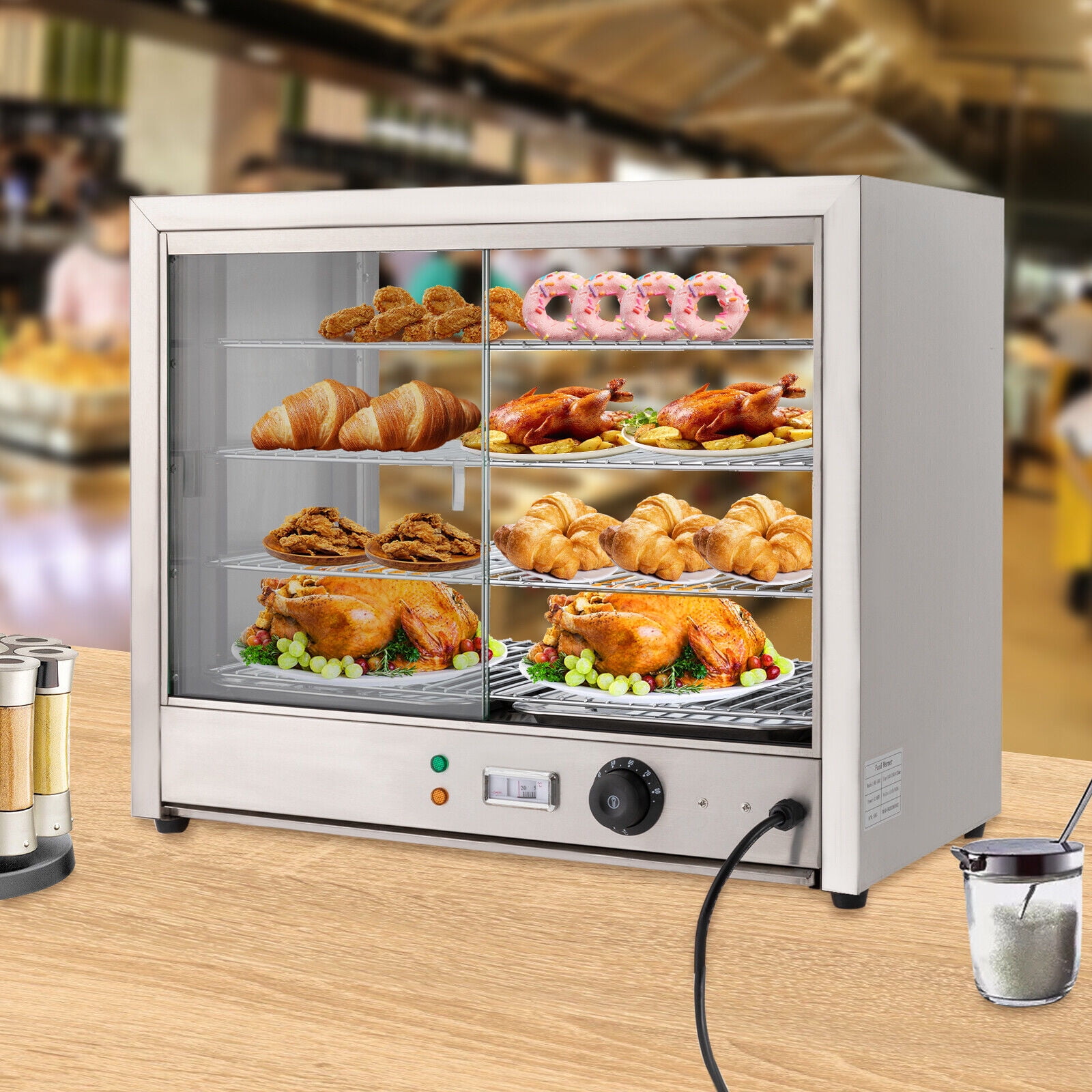 Commercial Food Warmer Buffet Restaurant Heated Cabinet 4-Tier Food ...