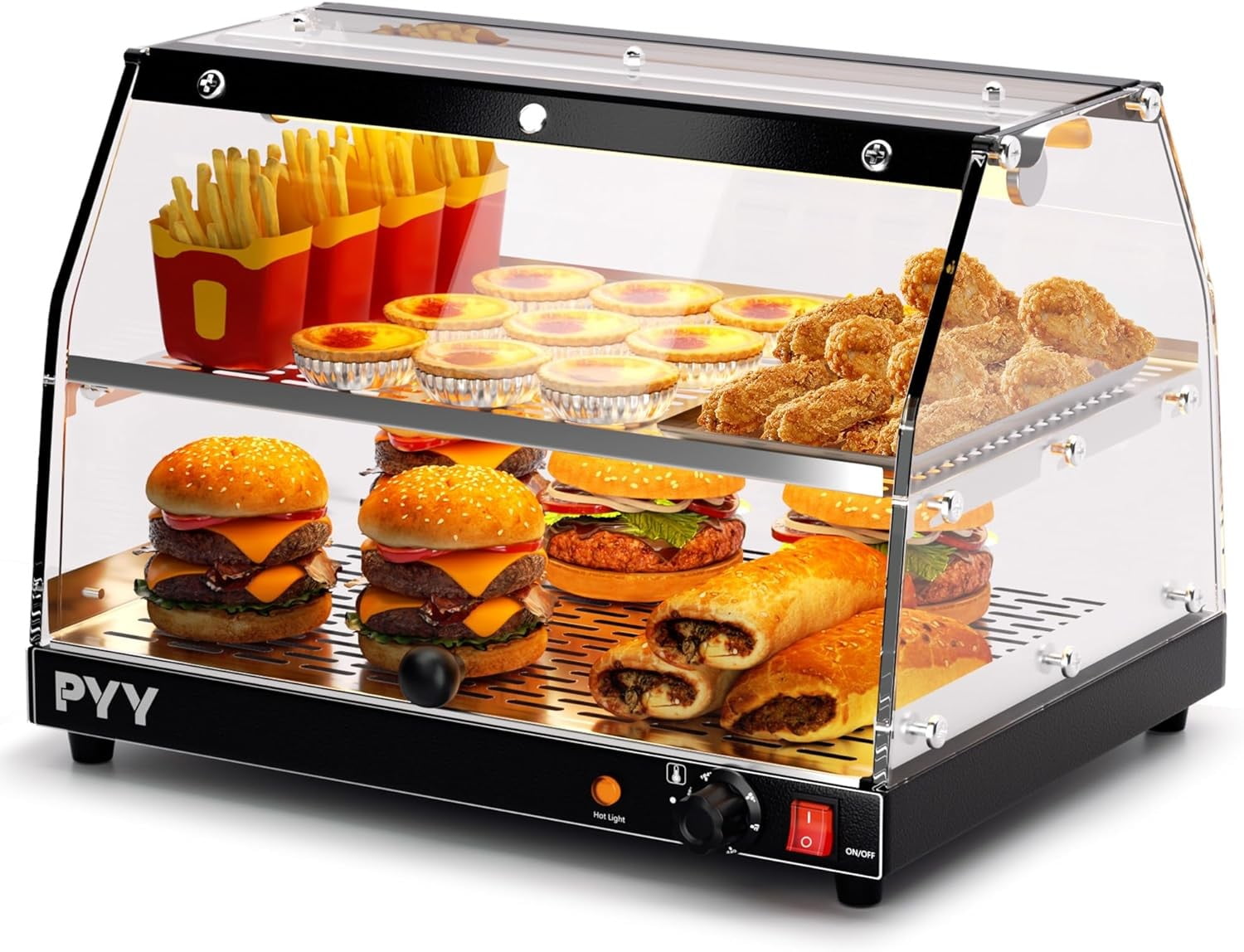 Commercial Food Warmer Display, 2-Tier Electric Countertop Food Warmer ...