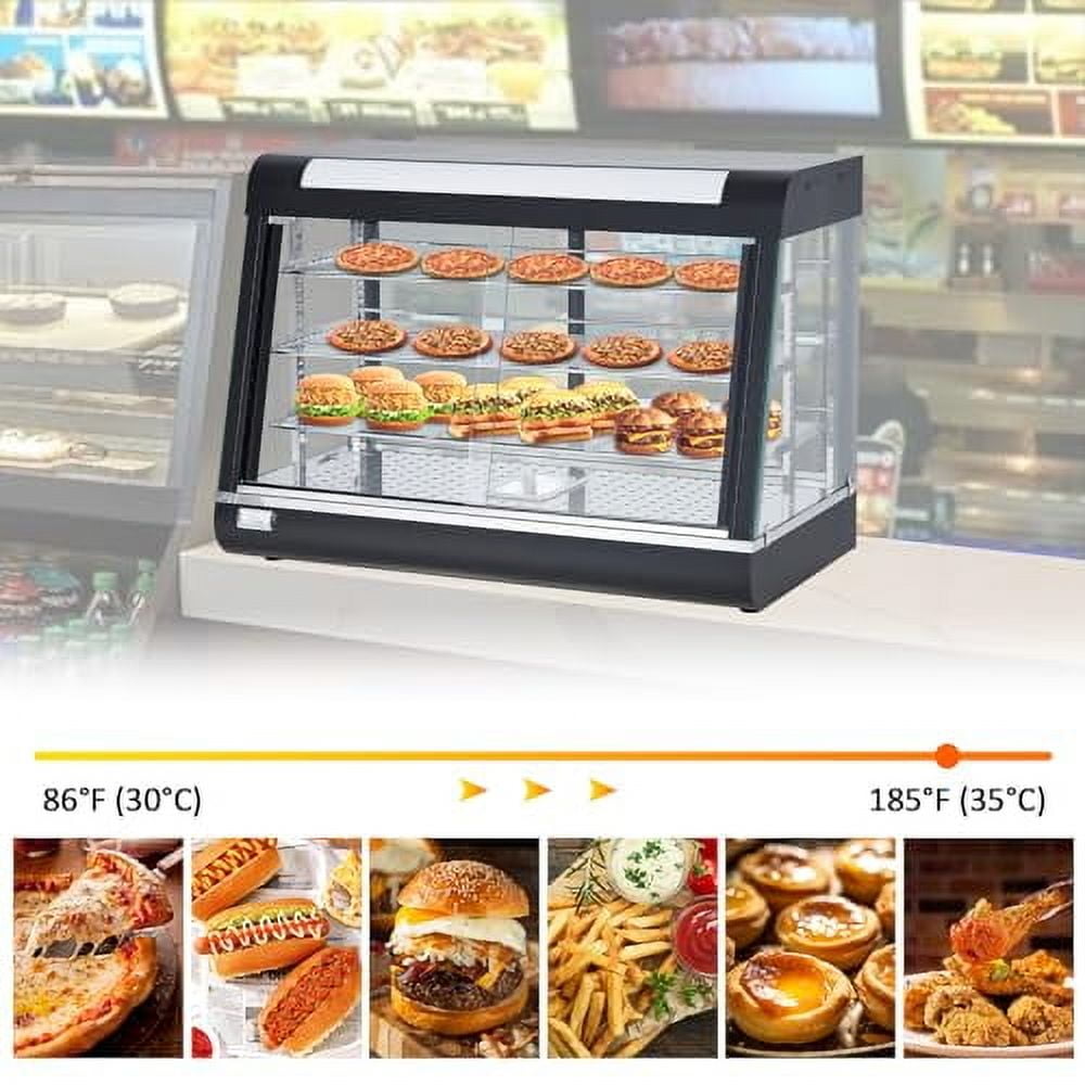 Commercial Food Warmer Display Case- 3-Tier 800W Countertop Pizza ...