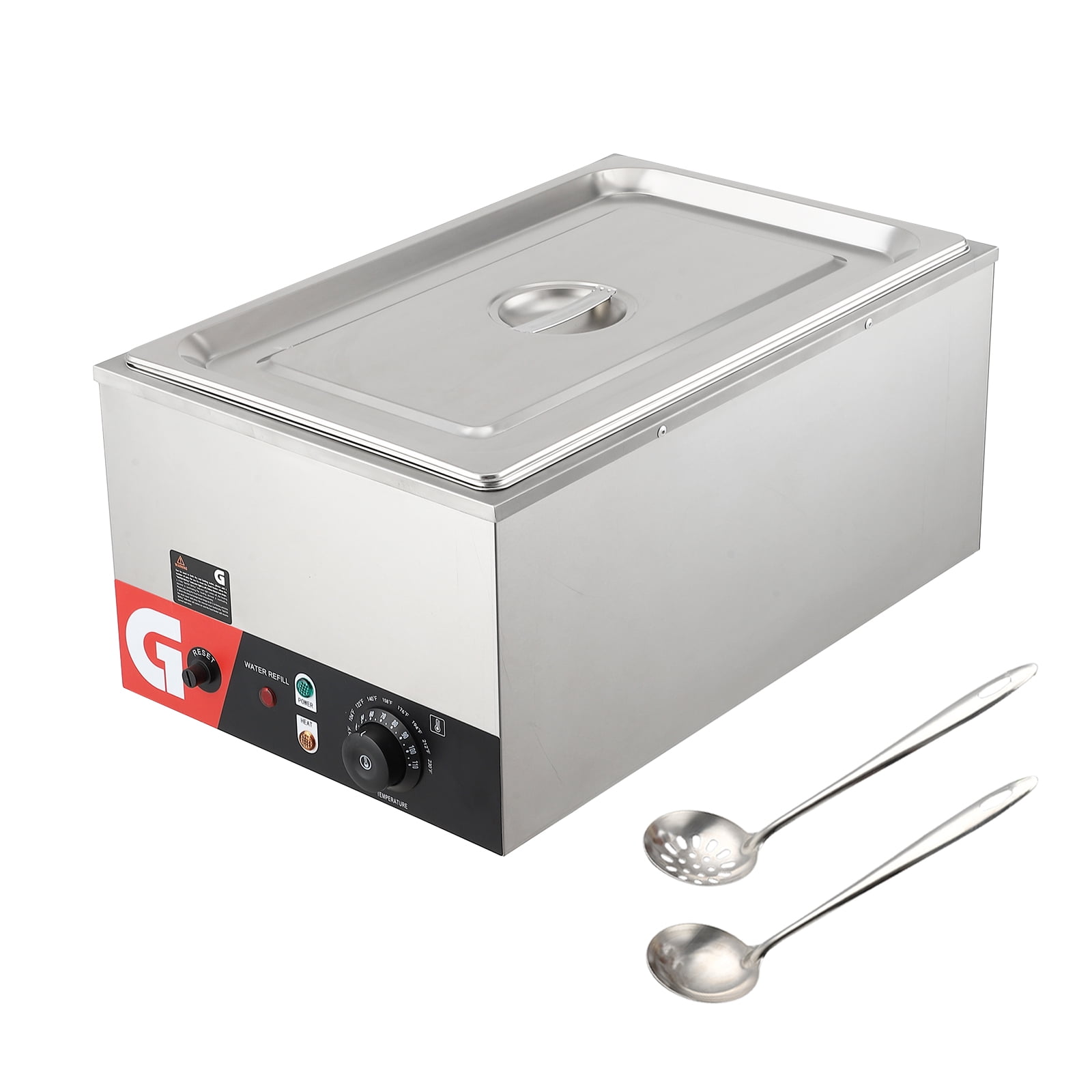 Commercial Food Warmer - Electric Steam Table, 1200W, Stainless Steel ...