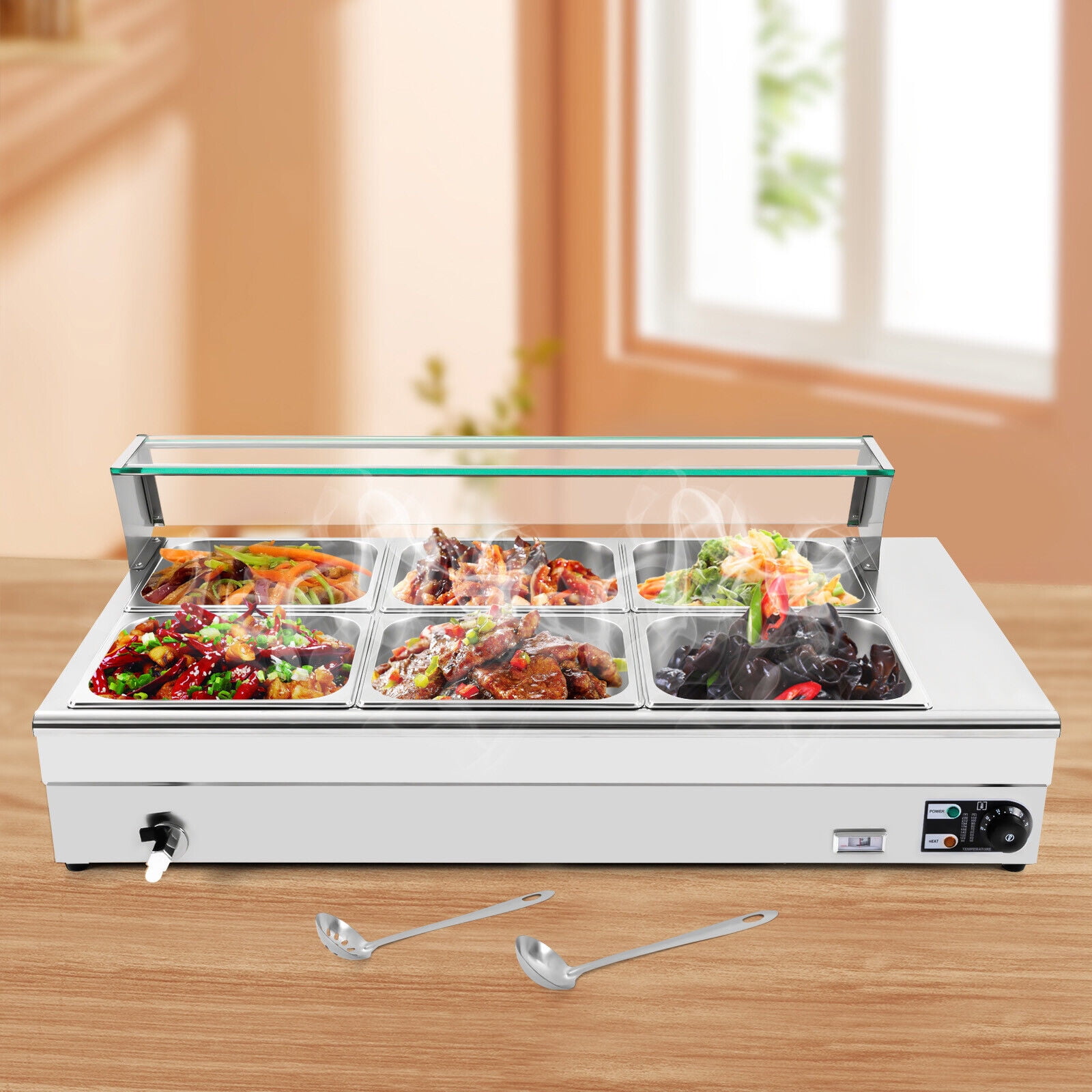 Commercial Food Warmer Steam Table Countertop Buffet Server Stainless ...