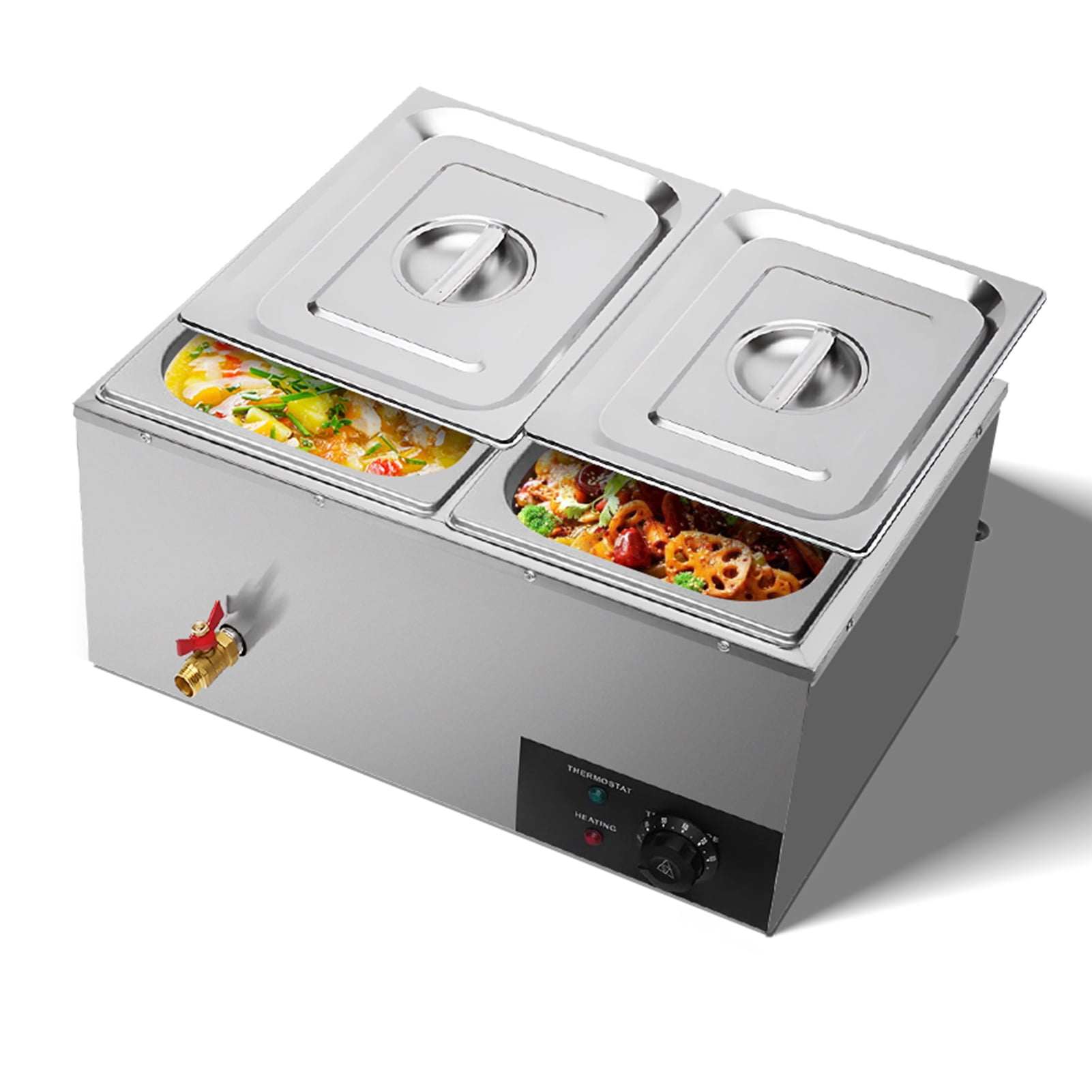 Commercial Food Warmers | Stainless Steel 2 Pan Soup Warmer Countertop ...
