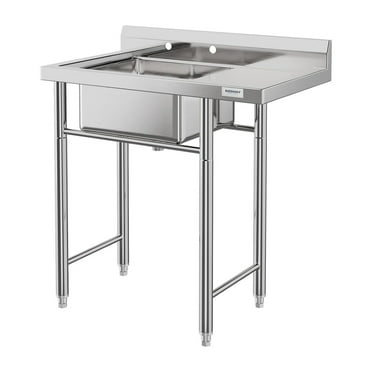 Free Standing Utility Sink, Stainless Steel Single Bowl Commercial ...