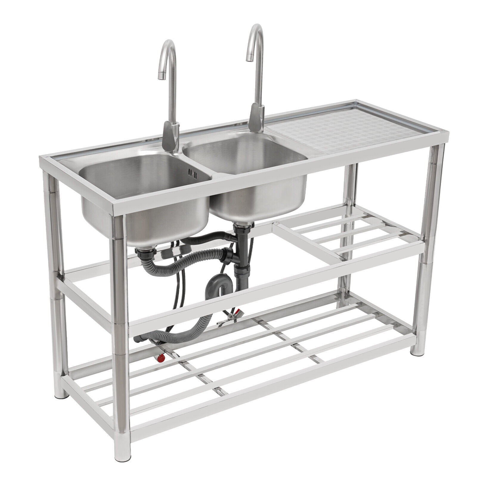 Commercial Free Standing Utility Sink - 2 Compartment Restaurant ...