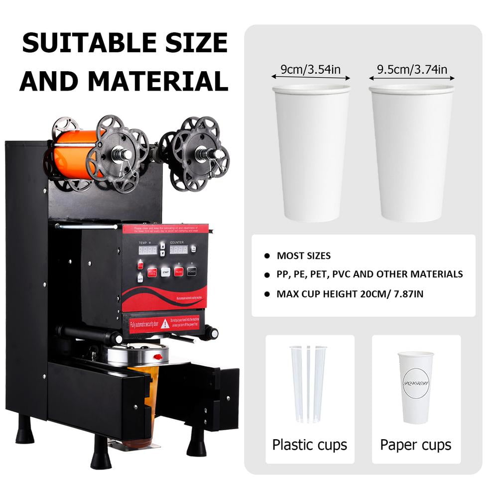 Commercial Full Automatic Cup Sealer, 90/95mm Electric Sealing Machine ...