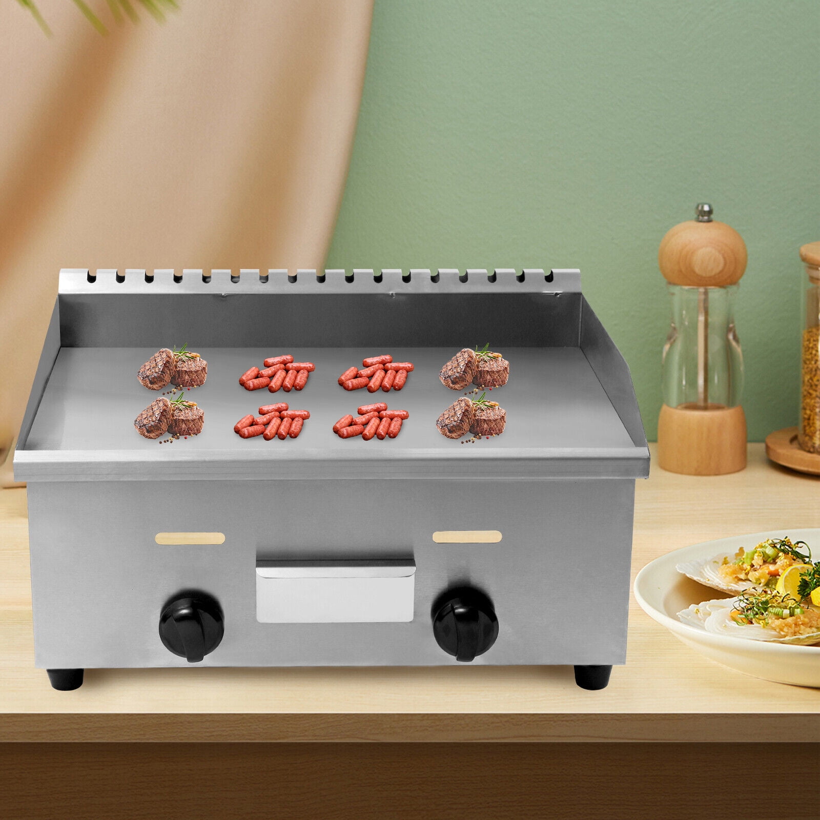 Commercial Gas Griddle & Flat Top Grill Hot Plate 55cm BBQ 430 ...