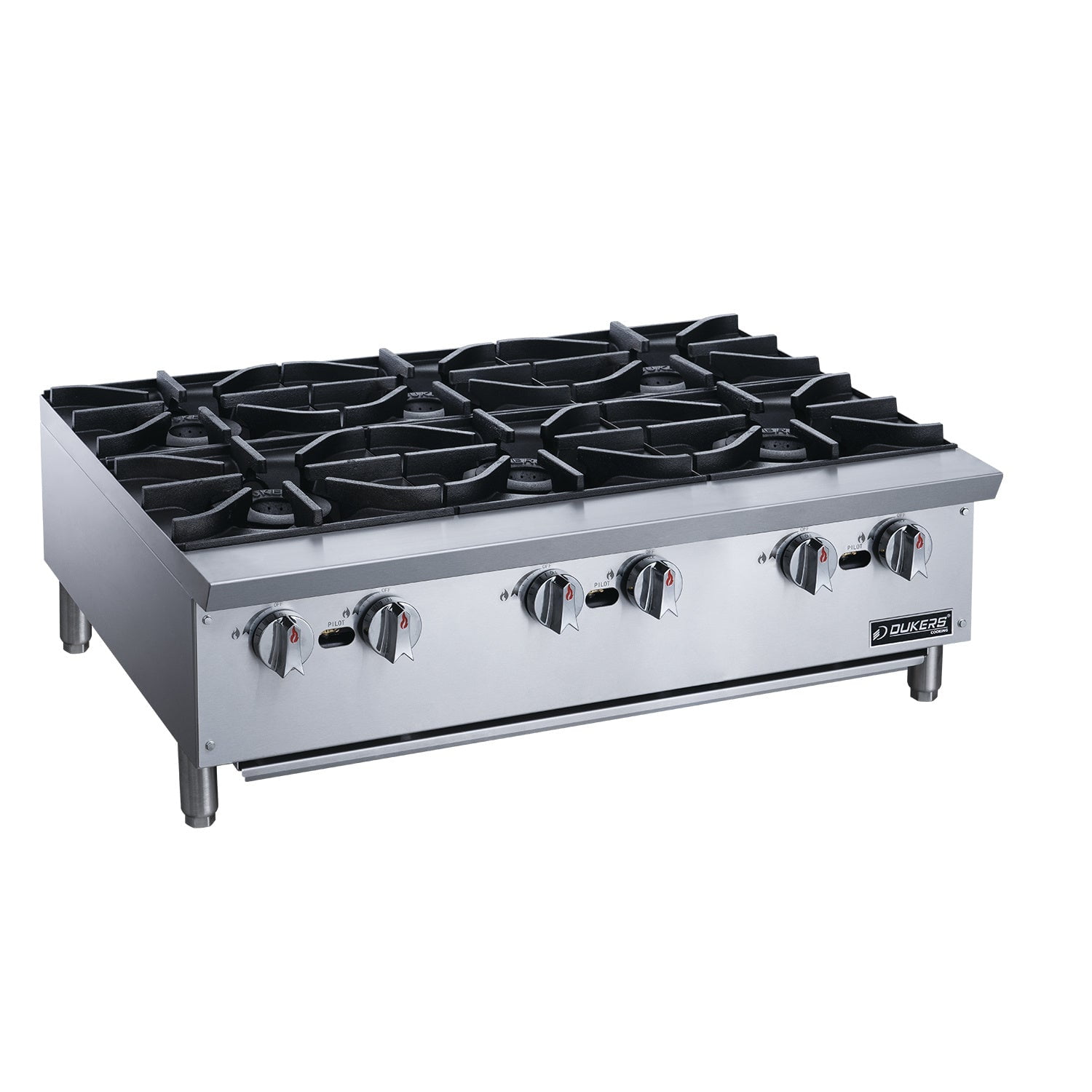 Commercial Gas Hotplate Cooktop in Stainless Steel with Six Lift-Off ...