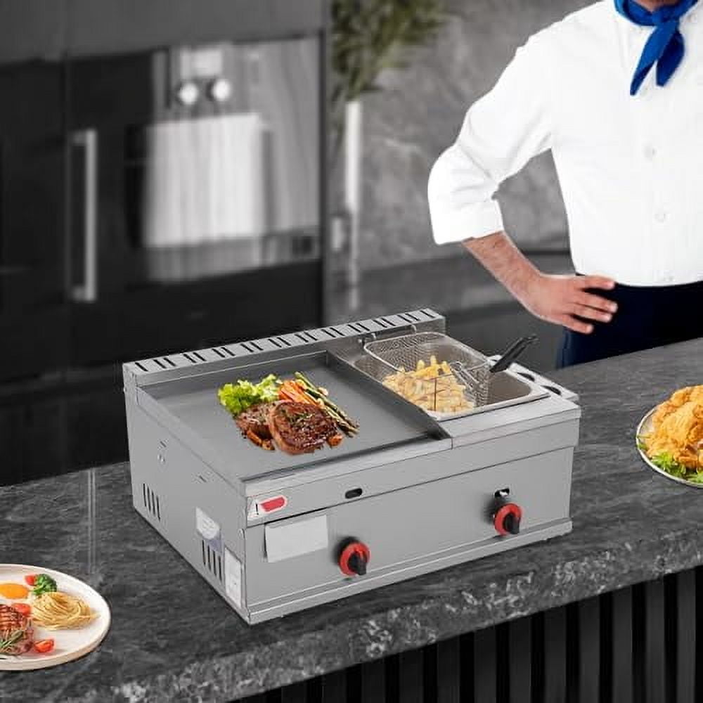 Commercial Gas Propane Grills Griddle Flat Top with Deep Fryer ...