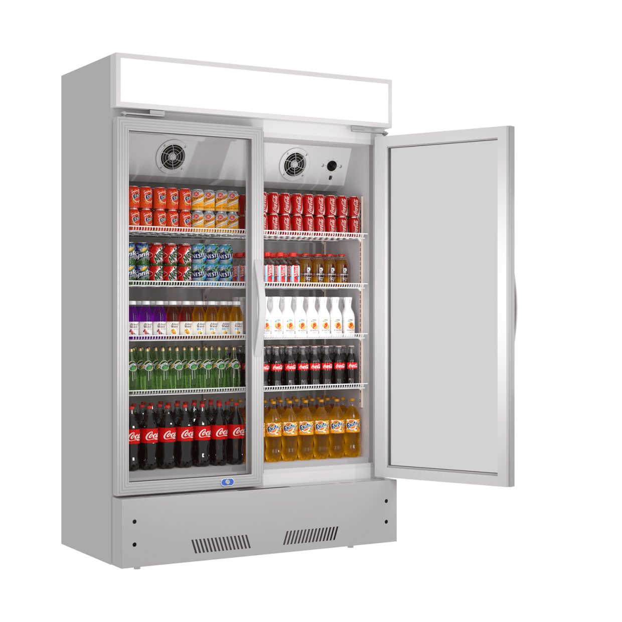 Commercial Glass Door Reach In Refrigerator 17.1 Cu Ft Display ...