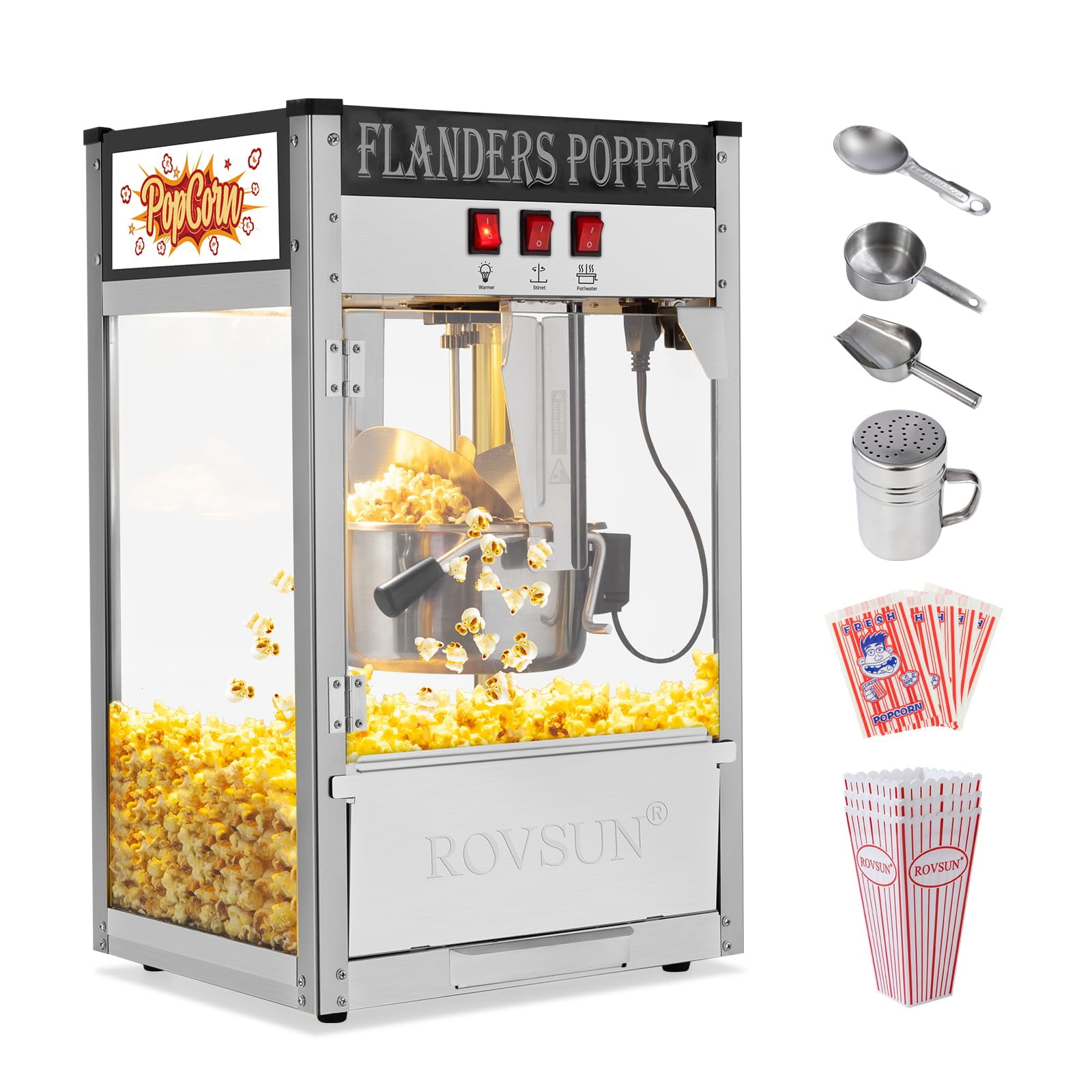 Commercial Grade 10oz Kettle Popcorn Machine 4 Gallon Output ...