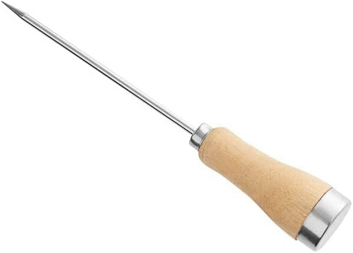 Commercial Grade 8- inch Ice Pick, Stainless Steel with Wooden Handle ...