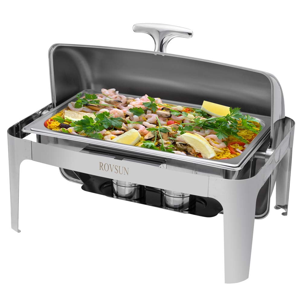Commercial Grade 9 Quart Chafing Dish Set Stainless Steel Roll Top NSF ...