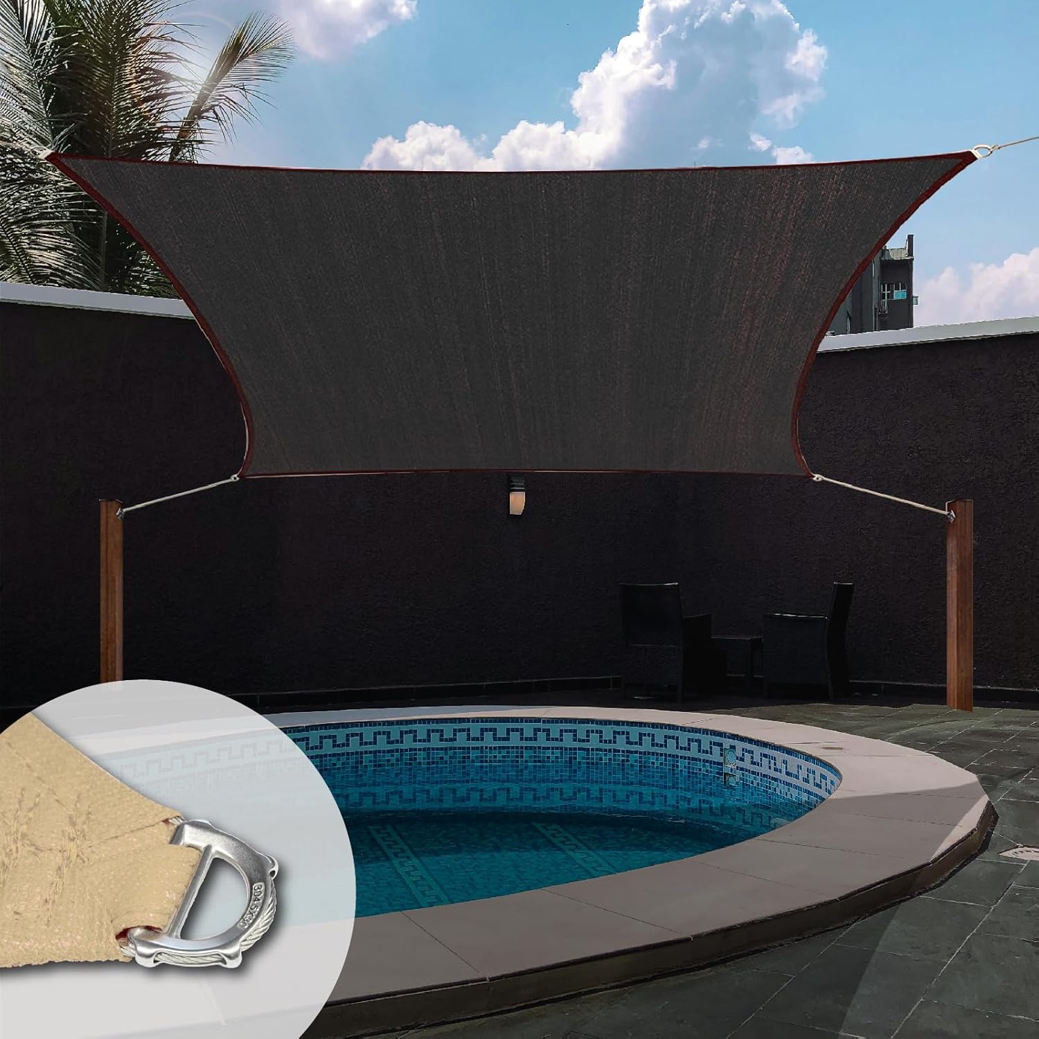 Commercial Grade Canopy: Reinforced Wire Ring 7' X 11' Black ...