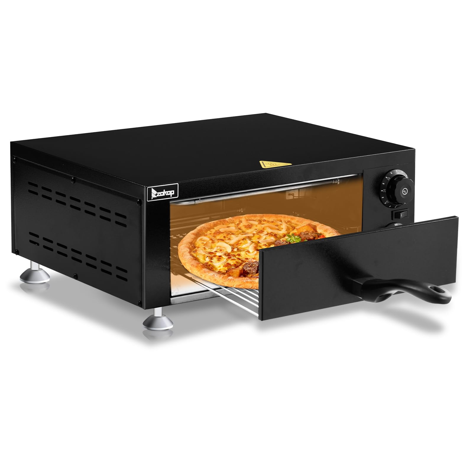 Commercial Grade Electric Pizza Oven, 1100W Stainless Steel Countertop ...