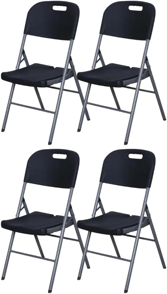 Commercial Grade Folding Chair - Metal Frame Heavy Duty Black Foldable ...