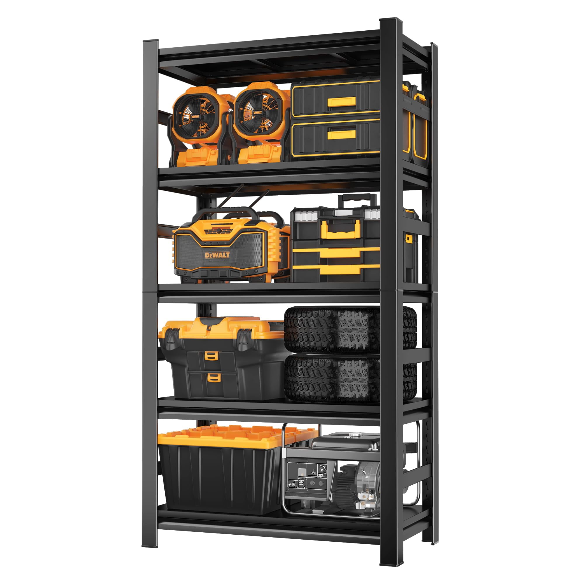Commercial Grade Metal Shelving Unit 5 Tier Adjustable 63 Inch Height ...