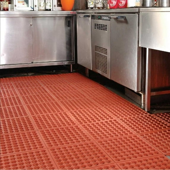 Commercial Grade Red Rubber Floor Mat - 36"x60" Grease Resistant Anti ...