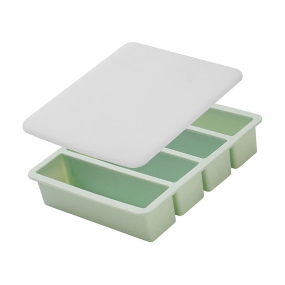 Commercial Grade Silicone Ice Trays Four Square Pocket With Tight Cover ...
