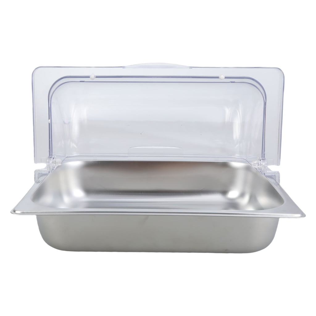 Commercial Grade Stainless Steel Food Serving Tray Clear Cover Multiple ...