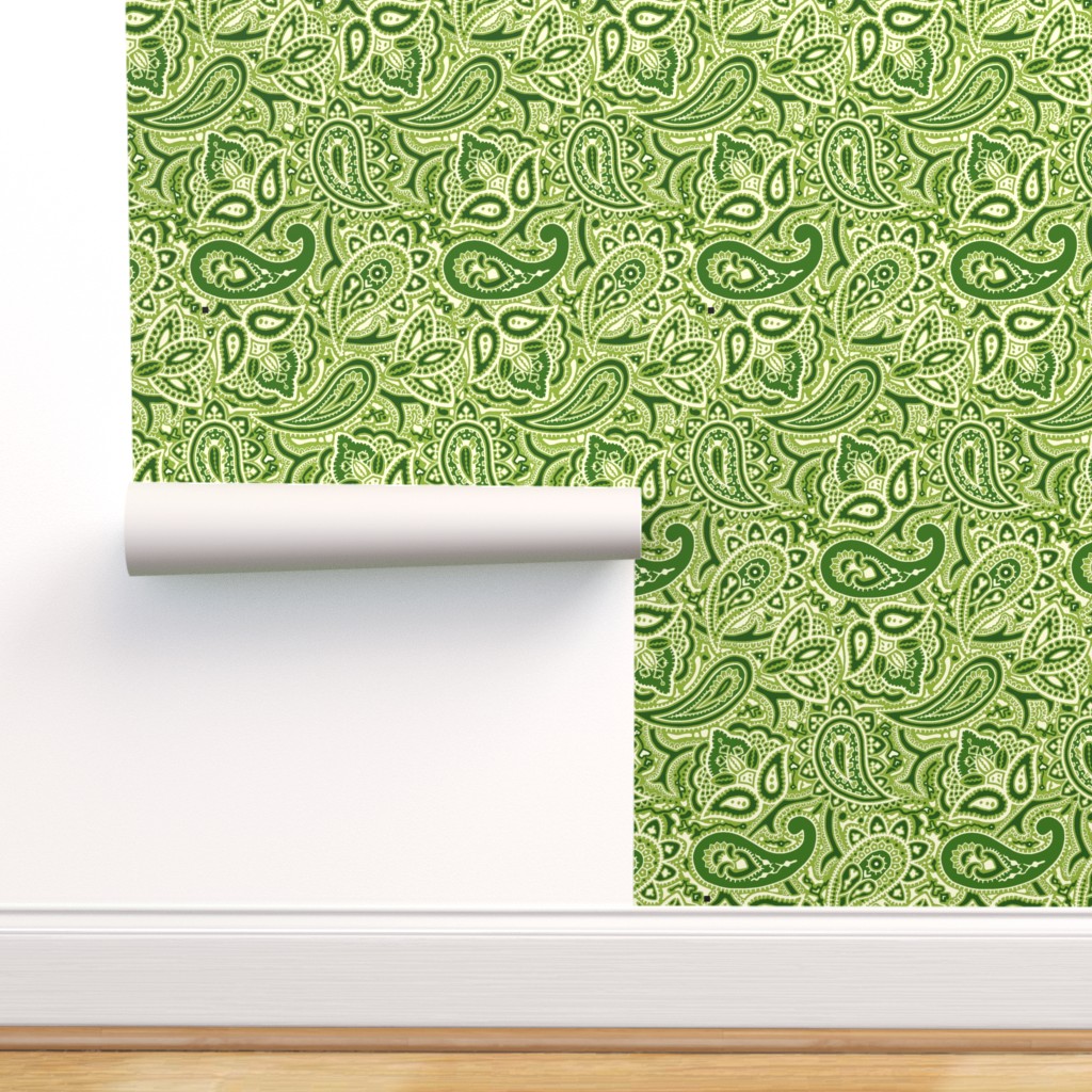 Lime Green Patterned Wallpaper