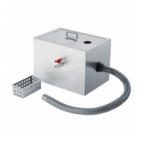 Commercial Grease Trap 8 LBS, Stainless Steel Interceptor, 2.8 GPM Oil ...