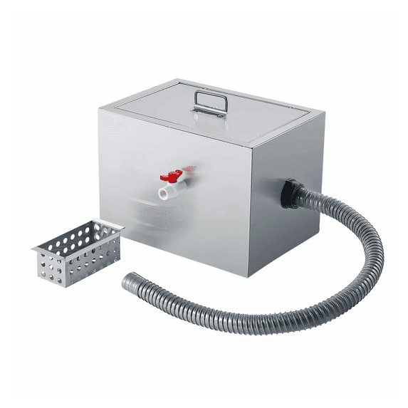 Commercial Grease Trap 8 LBS, Stainless Steel Interceptor, 2.8 GPM Oil ...