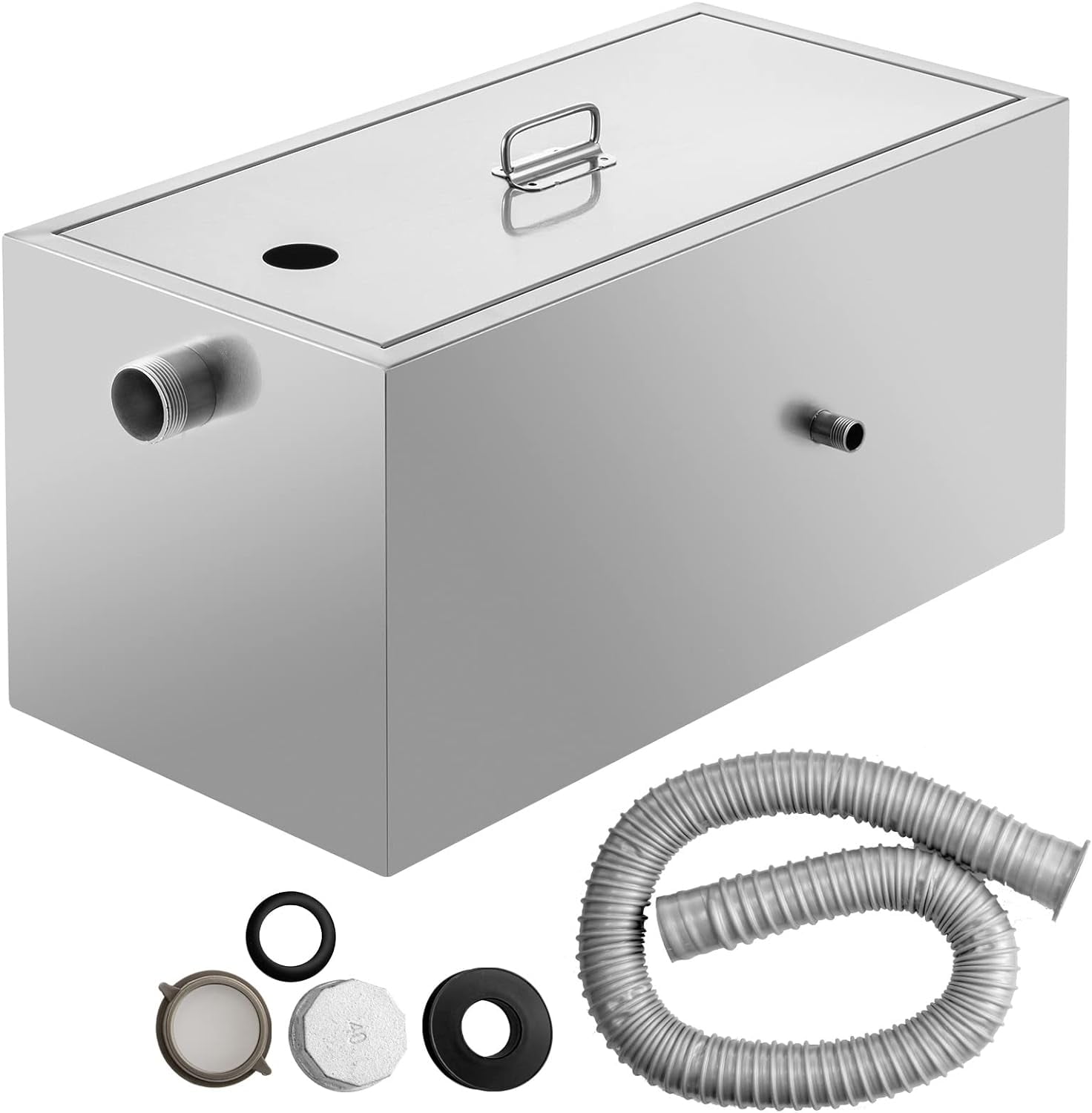 Commercial Grease Trap, 8 lbs Stainless Steel Interceptor with Top ...