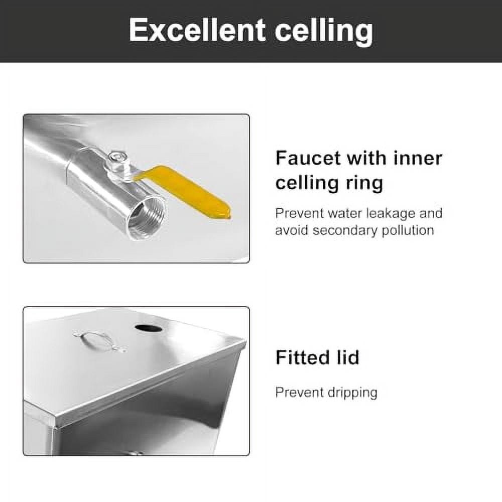Commercial Grease Trap 9LBS Stainless Steel with Set Detachable Design ...