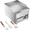 Commercial Griddle with Spatulas,14",1800W Stainless Countertop Flat ...