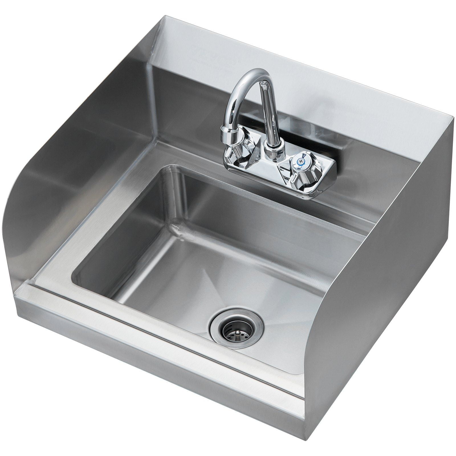 Commercial Hand Sink with Faucet and Side Splash,"NSF Stainless Steel ...