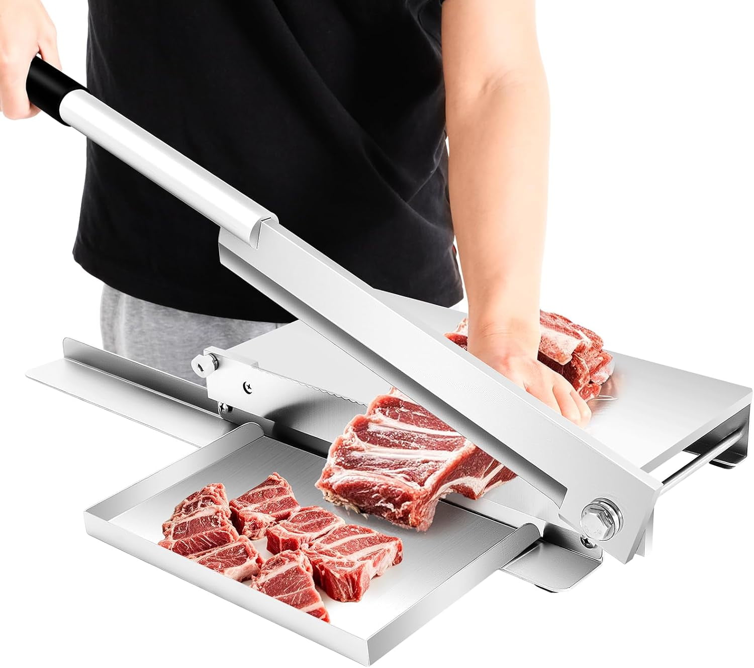 Commercial Heavy Duty Manual Meat Bone Cutter, Stainless Steel ...