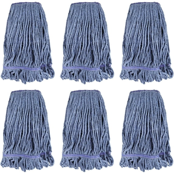Commercial Heavy Duty Mop Heads Replacement: 6 Packs Industrial Wet Mop ...